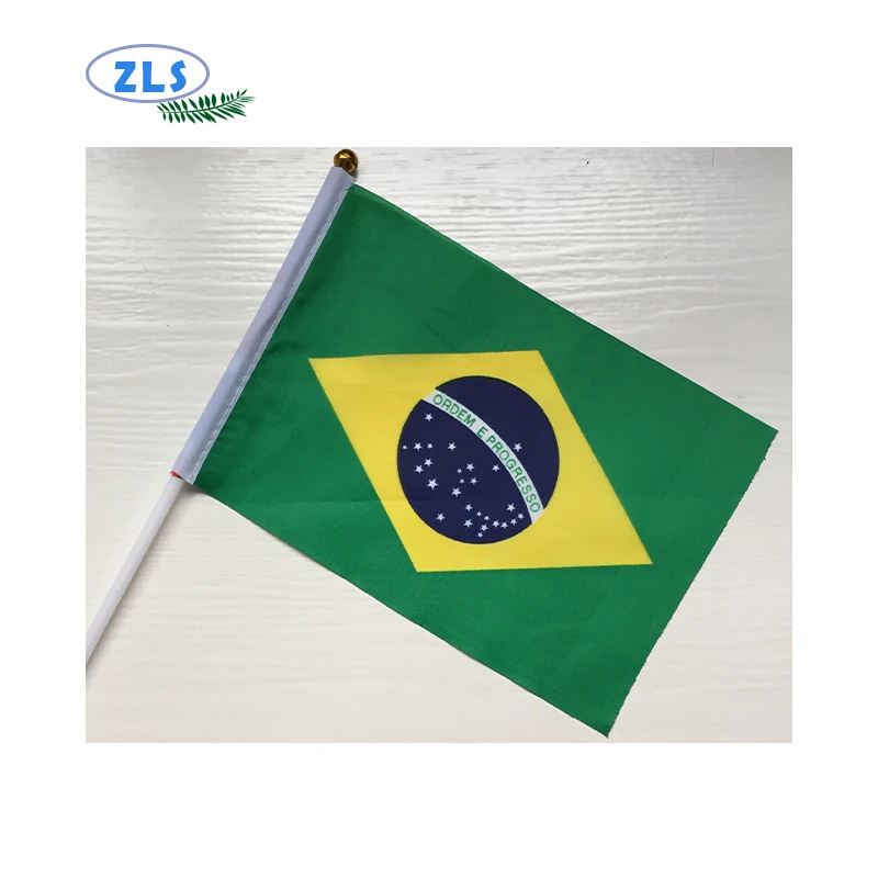 2018 10pcs the Small Brazil flag 14*21CM Brazil Flag the hand national ...