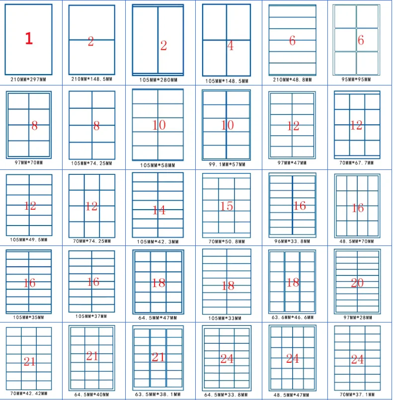 100 Sheets Multi Sizes White Label Blank Post Stickers Writable Note 