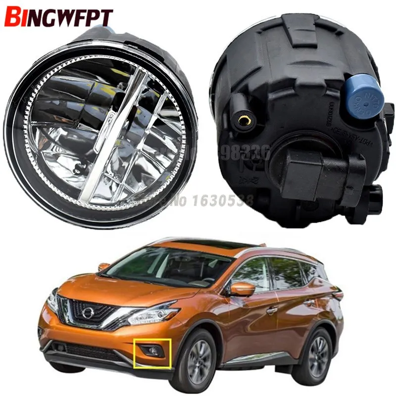 2x Angel Eyes Front LED Fog Lights Halogen Fog Lamps Refit For NISSAN ...
