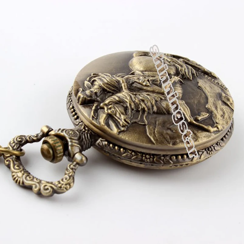 Antique Emperor Napoleon Pocket Watch Ride Horse Bronze Quartz Pocket ...