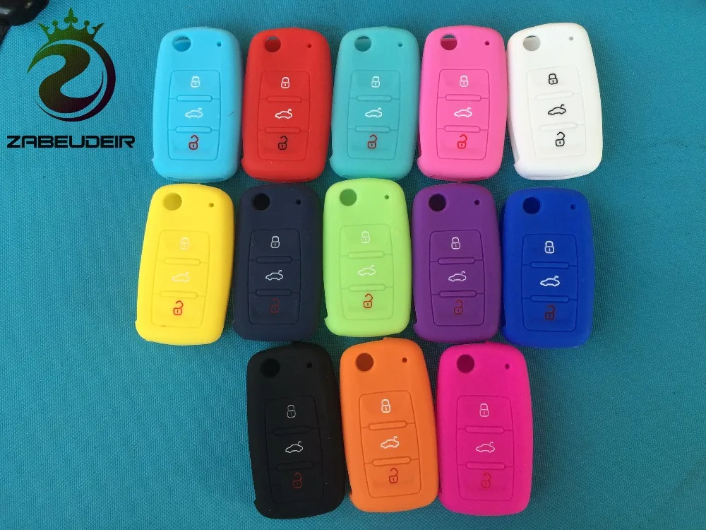 Pusakieyy Key Case Car Silicone Cover For VW For Volkswagen Polo Passat ...