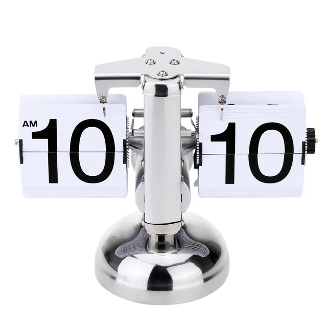 Black/White Despertador Small Scale Table Flip Clock