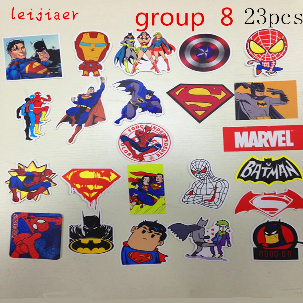 20Pcs MARVEL Super Hero Stickers for kids laptop decal fridge ...