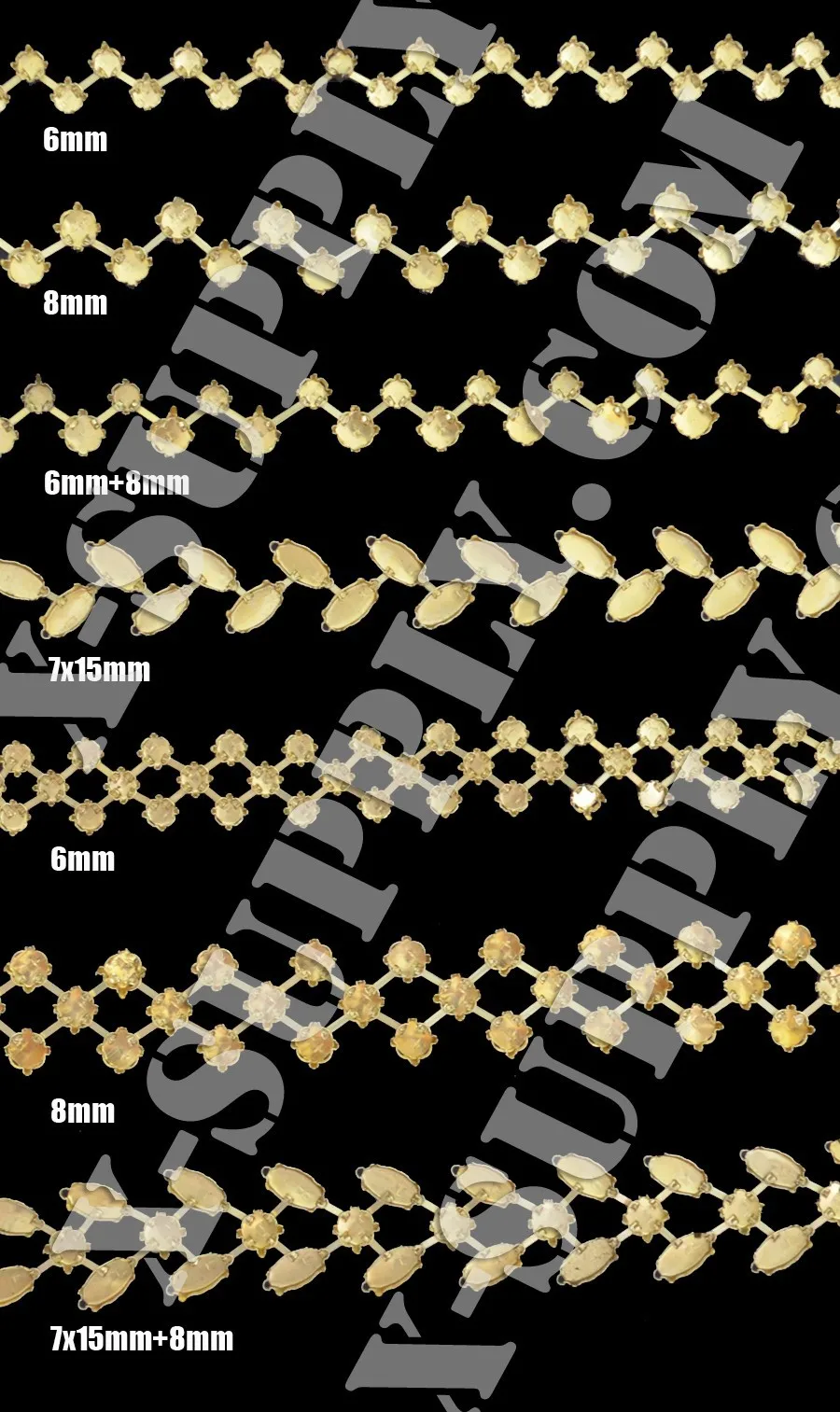 Ss38(8mm) Round Empty Cup Chain Without Rhinestones For Craft/shoe ...