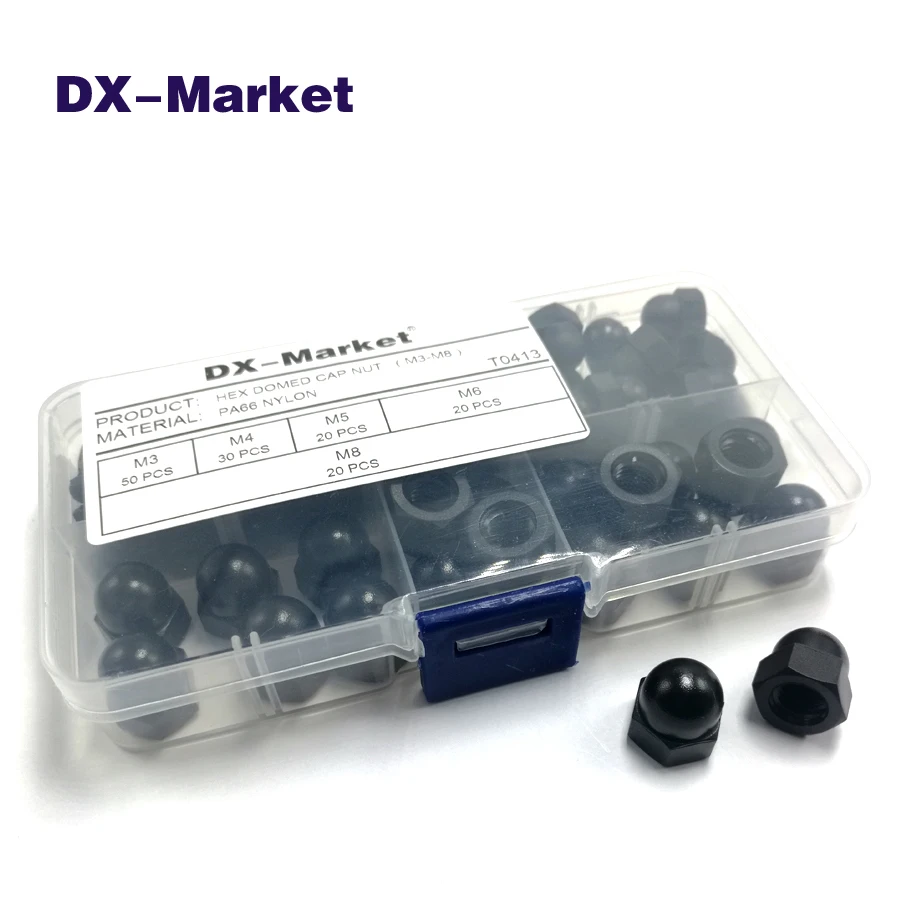 M6 Cap Nut Smseace 110Pcs 6-Sizes Hex Acorn Cap Nuts Assortment Kit - M3/ M4/ M5/M6/M8/M10 Bolt ...