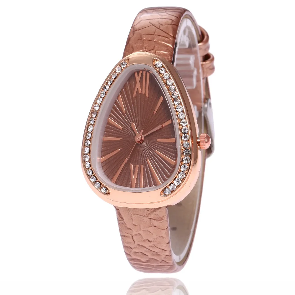 2018 Fashion Women Watches Triangular Dial Quartz Watch Leather Luxury ...