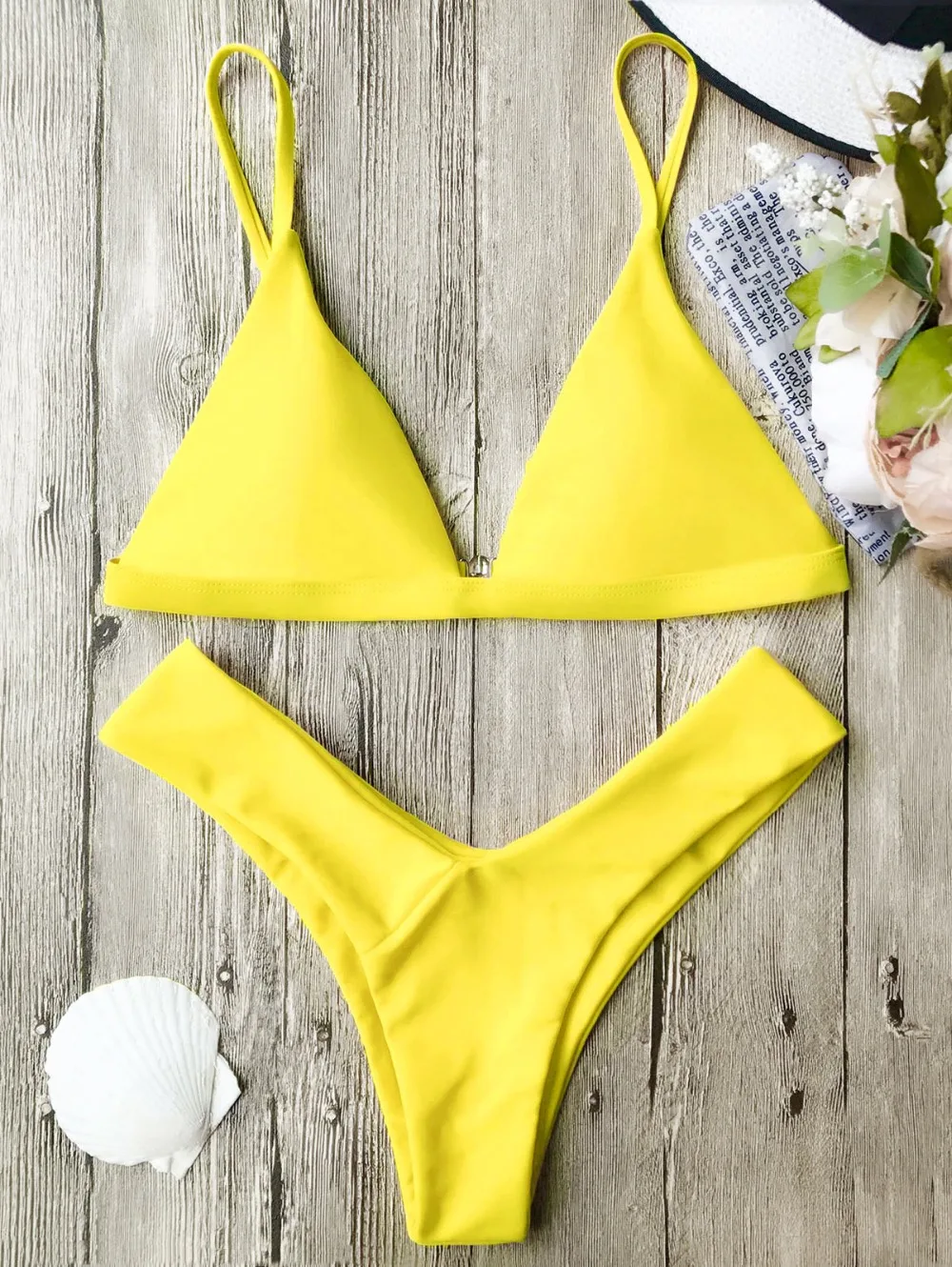 Midou Soft Pad Spaghetti Straps Thong Bikini Set Women Swimsuit Beach