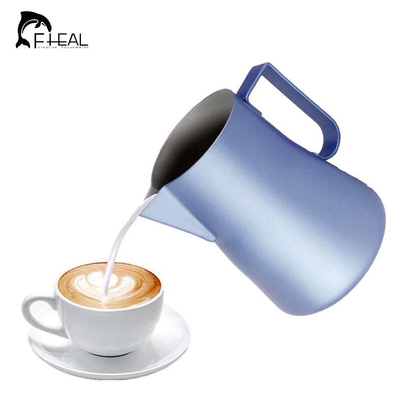 FHEAL 1pc Coffee Jug Coating Stainless Steel Espresso Milk Coffee ...