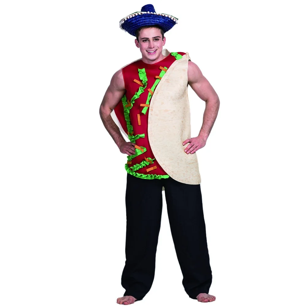 Men Hamburger Sandwich Mexican Food Taco Costume Carnival Party Adult ...
