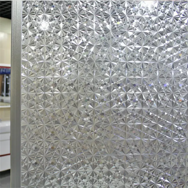 4590100cm Opaque Privacy Static Cling Glass Window Film 3d Embossing Geometry Home Decor Uv