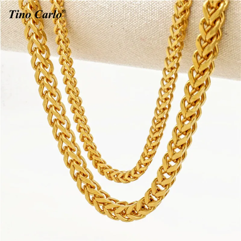 Mens 24 K Oro 6mm 24 "pulgadas Caja de Cadena con Eslabón Cubano Franco ...