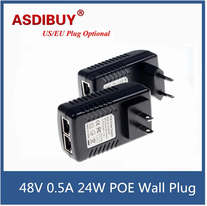 CCTV Security power adaptor 48V 0.5A 24W POE Wall Plug POE Injector ...
