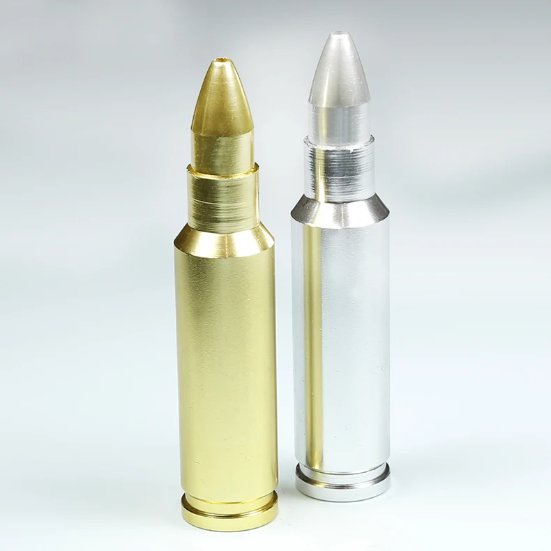Metal smoking pipe Bullet style Aluminium Alloy Tobacco Pipe Yellow and ...
