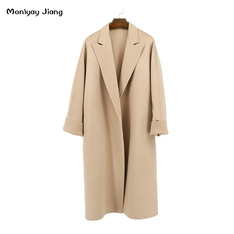 2017 autumn and winter women double faced cashmere overcoat female ...