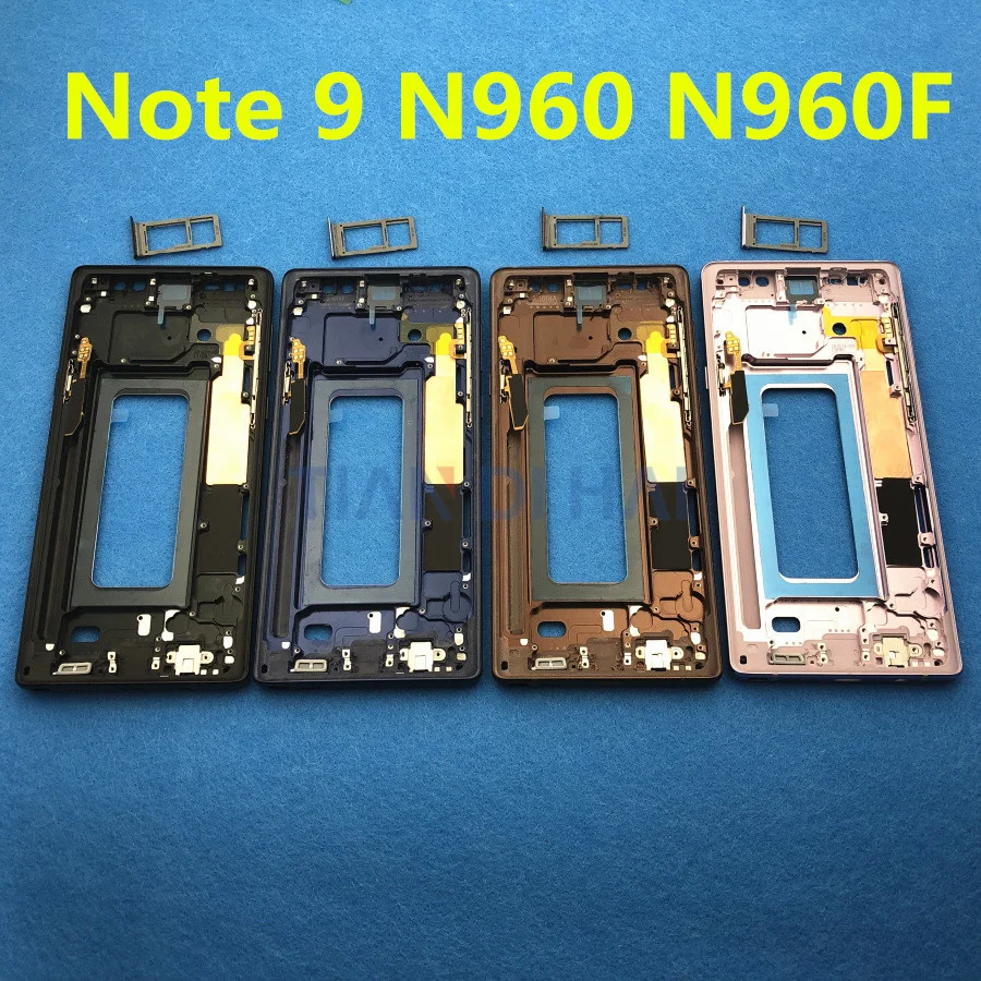 Note9 панель средняя панель Корпус рамка крышка с боковой кнопкой для ...