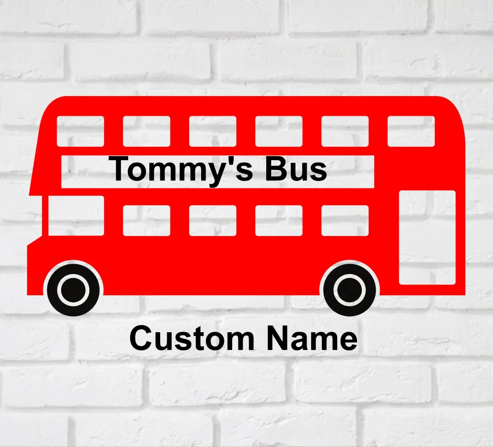 London Bus Wall Decals Fashion Personalized Name Wall Stickers For Kids ...
