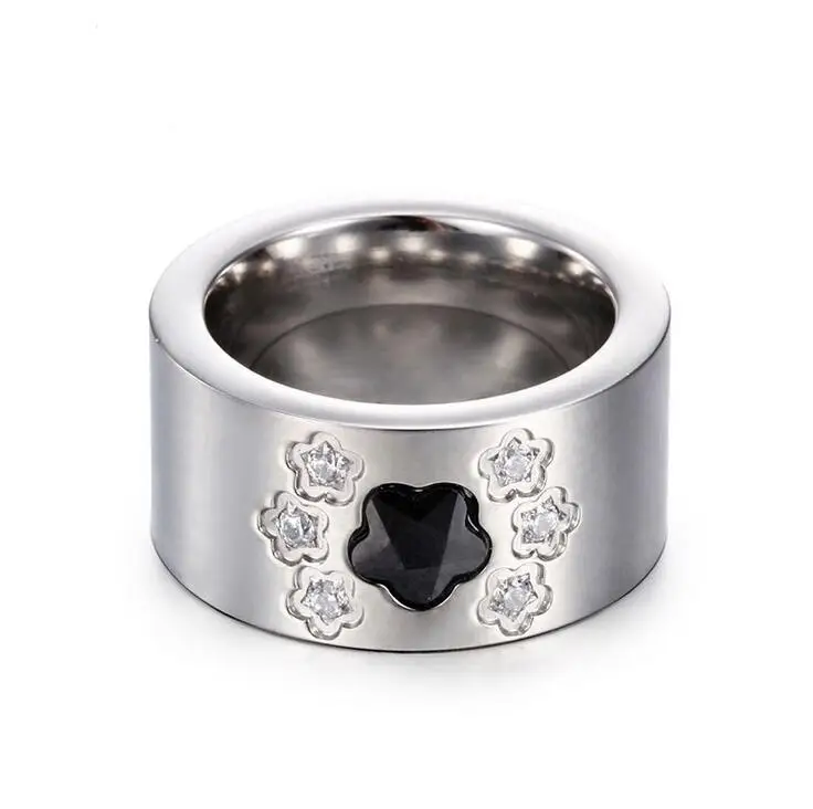 Fashion Stainless Steel Rings Simple Design Shining Stars Flowers ...