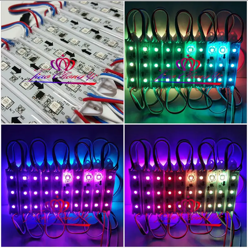 12V WS2811 5050 RGB LED Module Light Magic Full Color SMD 3 LEDS IP65 ...