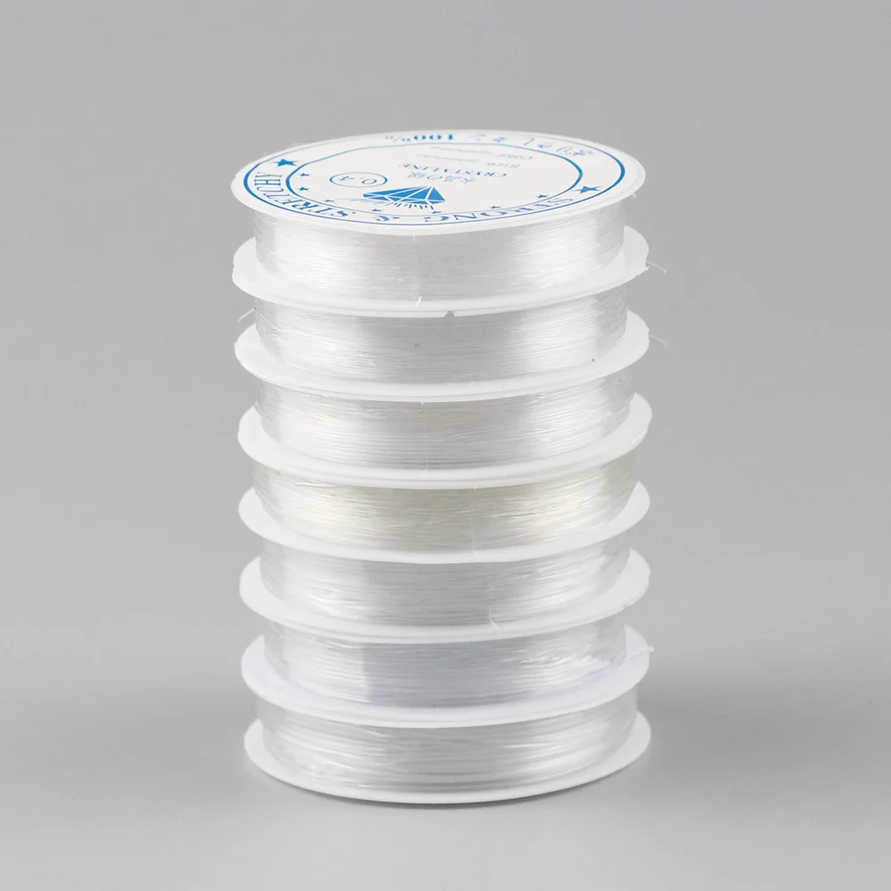 Jhnby Diy 목걸이 팔찌 쥬얼리 제작을 위한 강력한 투명 크리스탈 탄성 스트레치 비딩 로프 코드 스레드 스트링보석 재료