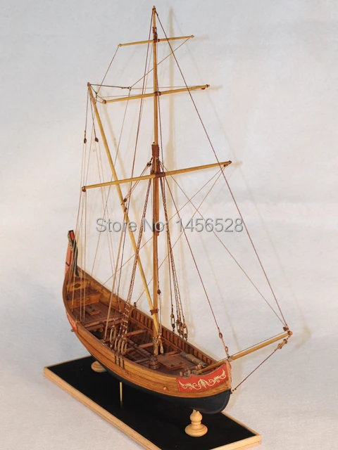 Classic wooden sailing boat assembled model wood scale ship 1/48 ...