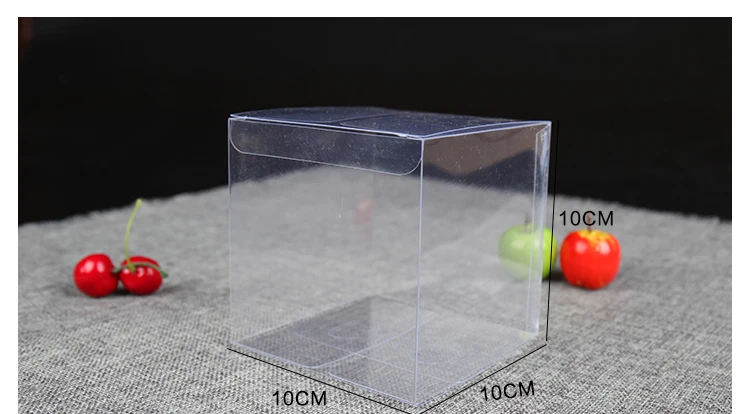 10x10x10CM PVC Transparent Gift Boxes Wedding Favor Party Candy Box ...