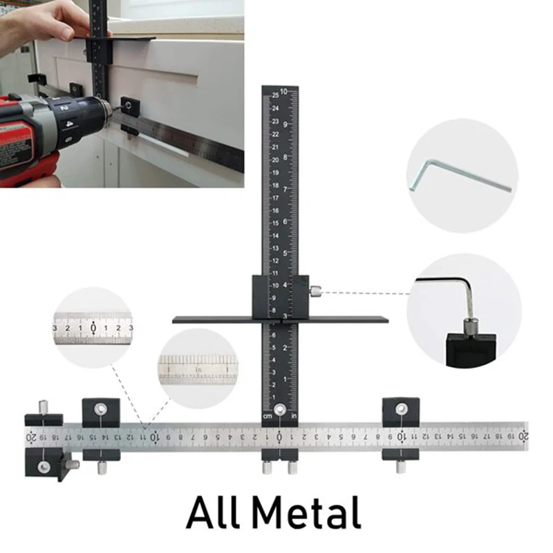 Positioning Tool Cabinet Hardware Jig Drawer Knobs And Pulls Template ...