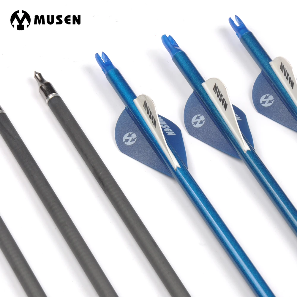 30 Inches Spine 340 Carbon Shaft Arrows OD7.6mm with Plastic Fletching ...