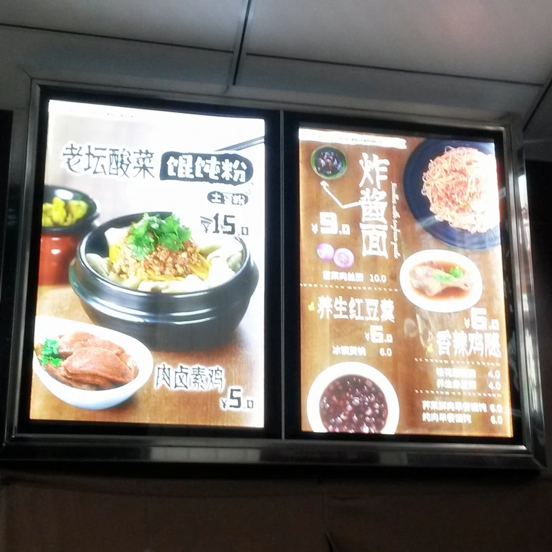 5pcs Led Backlit Restaurant Menu Light Box Magnet Super Slim Display ...