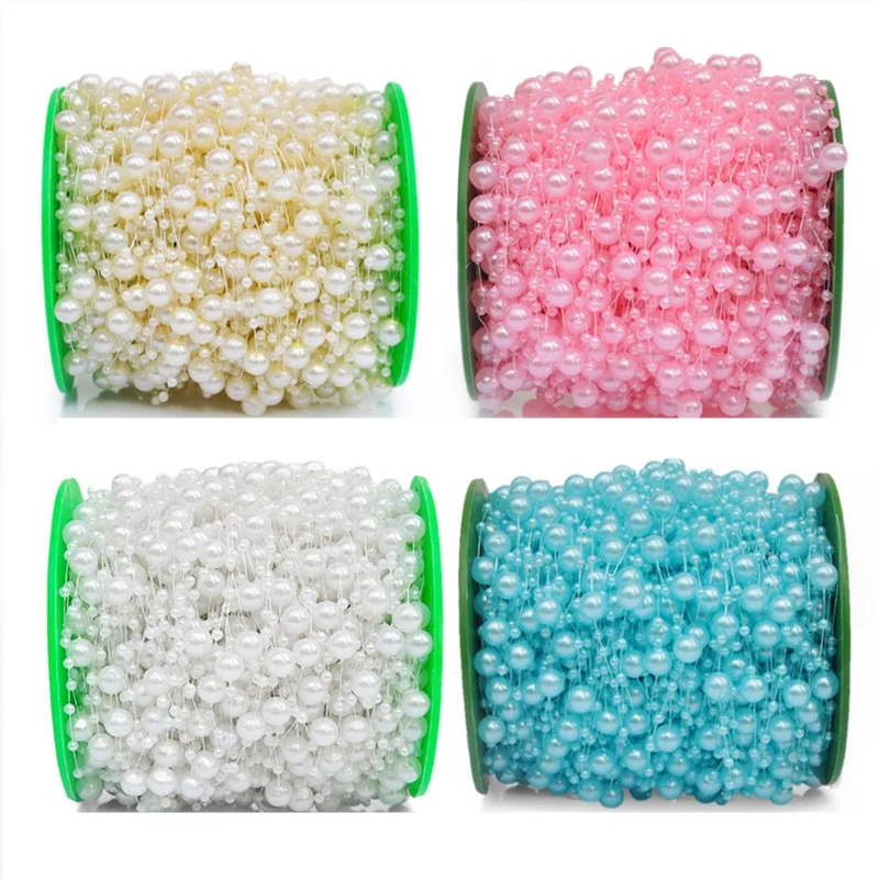 5 Meters Fishing Line Artificial Pearls Beads Chain Garland Flowers ...