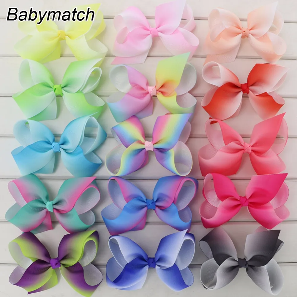 Babymatch Handmade Rainbow Bows Gift Ribbon Bow For Girls Large Hair ...