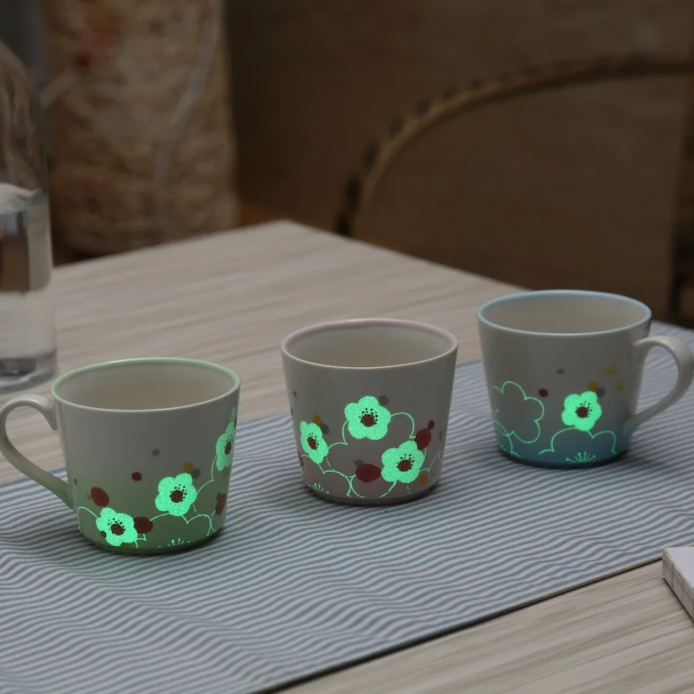 Cherry Blossoms Romantic Luminous Mugs Creative Glowing Flowers Cup ...