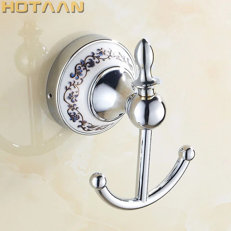 Ceramic Robe Hooks Chrome Stainless Steel Towel Hook Robe Hook Wall ...