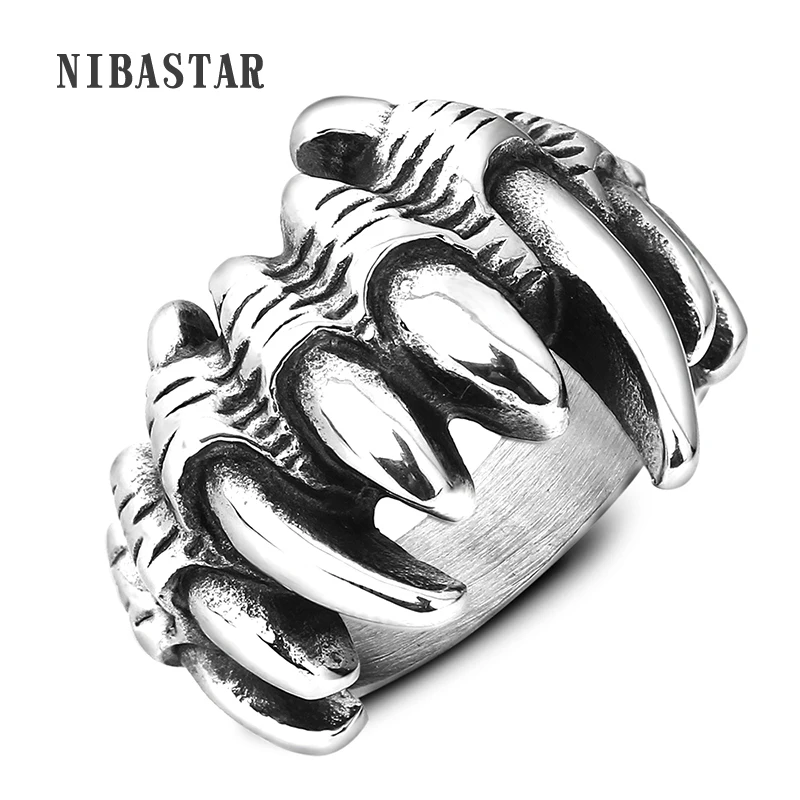 New Titanium Steel Jewelry Punk Rock Style Long Sharp Wolf Claw Cool ...