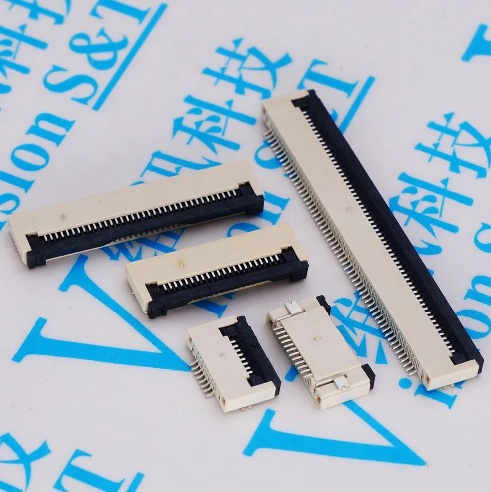 10pcs/lot Fpc Connector Socket Pitch 0.5mm Flip Bottom Contact 10p/24p ...