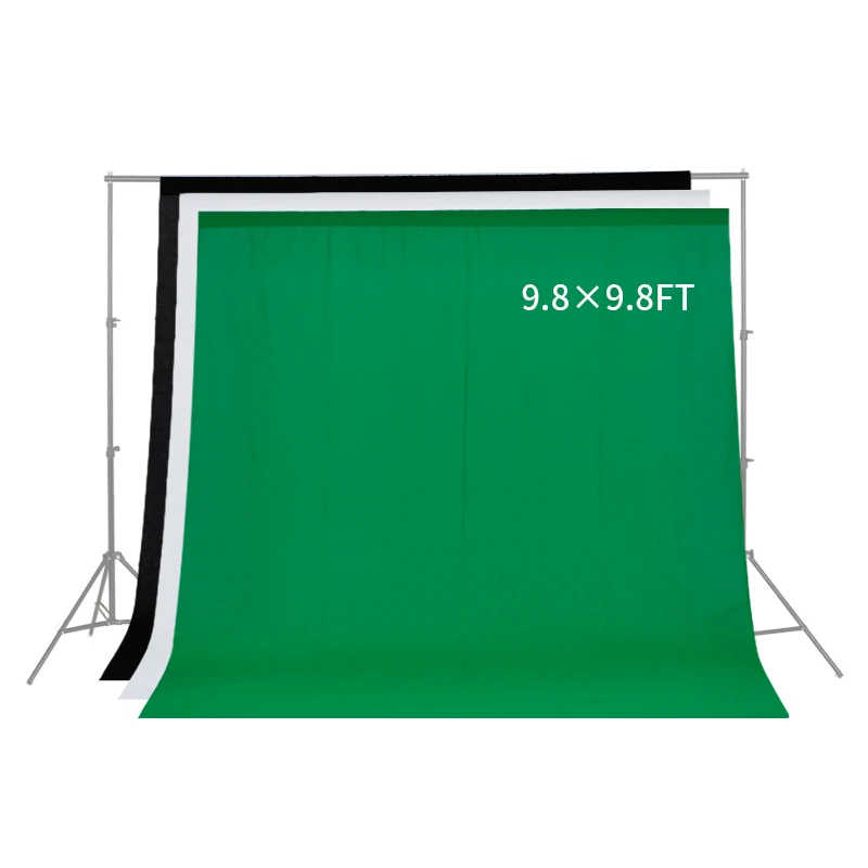 Promo Offer 3*3m/9.8*9.8ft Professional Green/White/Black Muslin ...