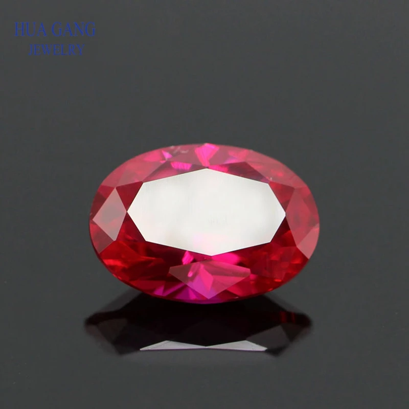 Size 2x3~18x25mm Oval Cut 5# Red Ruby Stone Synthetic Corundum Gems ...