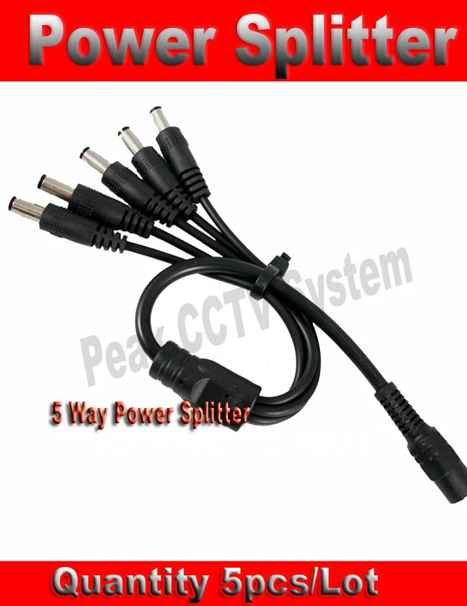 1 to 5 Power Splitter 5 Way DC 5pcs 1 Female to 5 Male Power Splitter ...