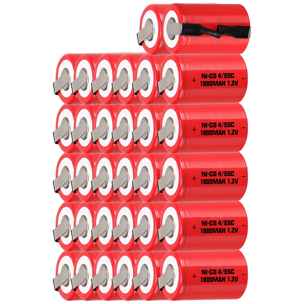 Lowest price 32 piece 4/5SC battery 1.2v batteries rechargeable 1800mAh nicd battery for power ...