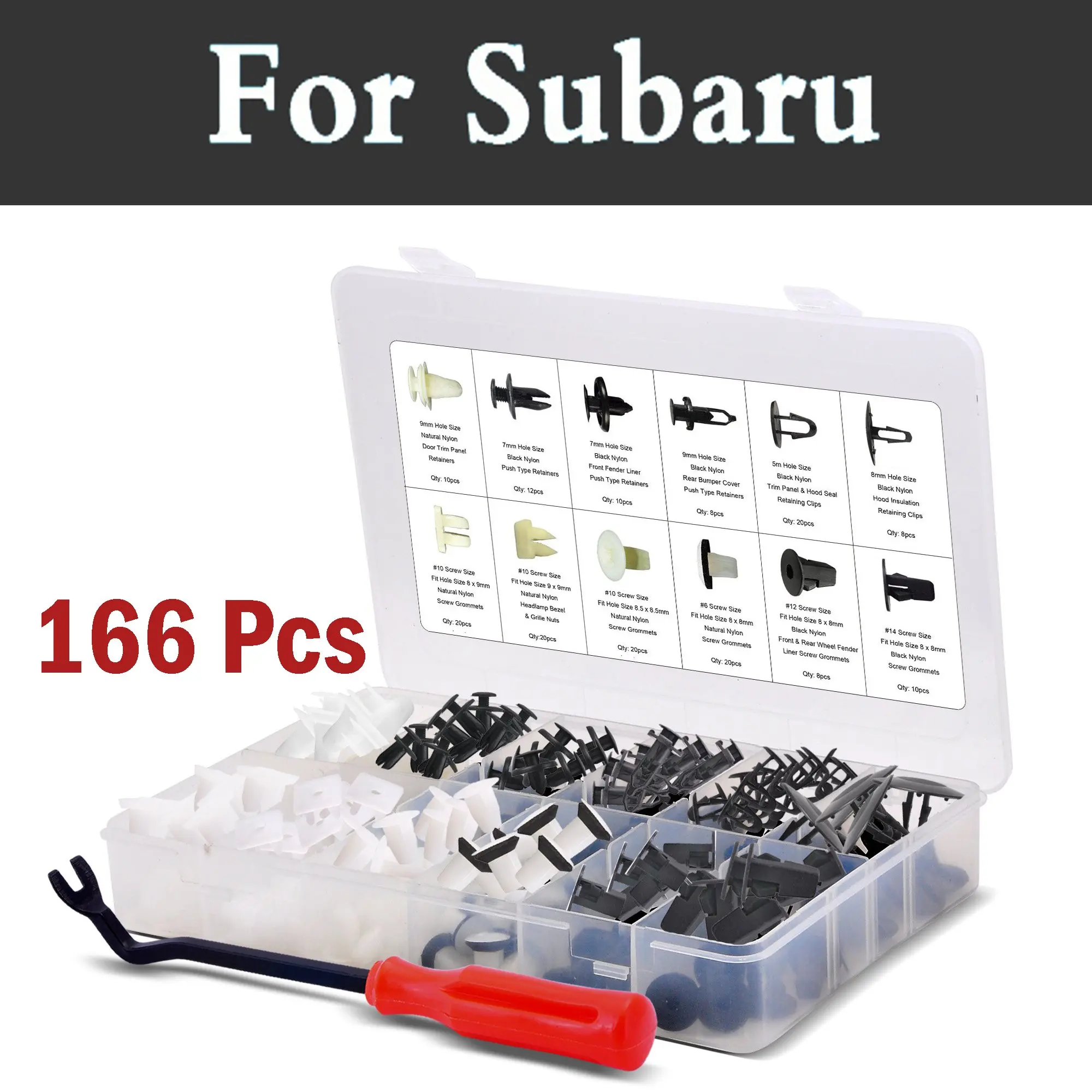 166pcs Car Push Retainer Kit Rivet Trim Clip Panel Assortment Set Fits ...