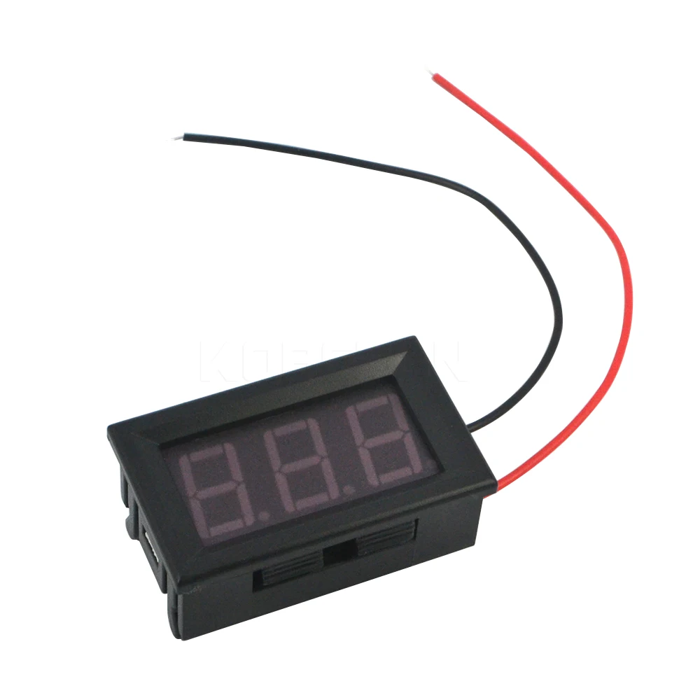 Sikeo Mini LED Digital Voltmeter Red Panel Voltage Meter with Two-wire ...