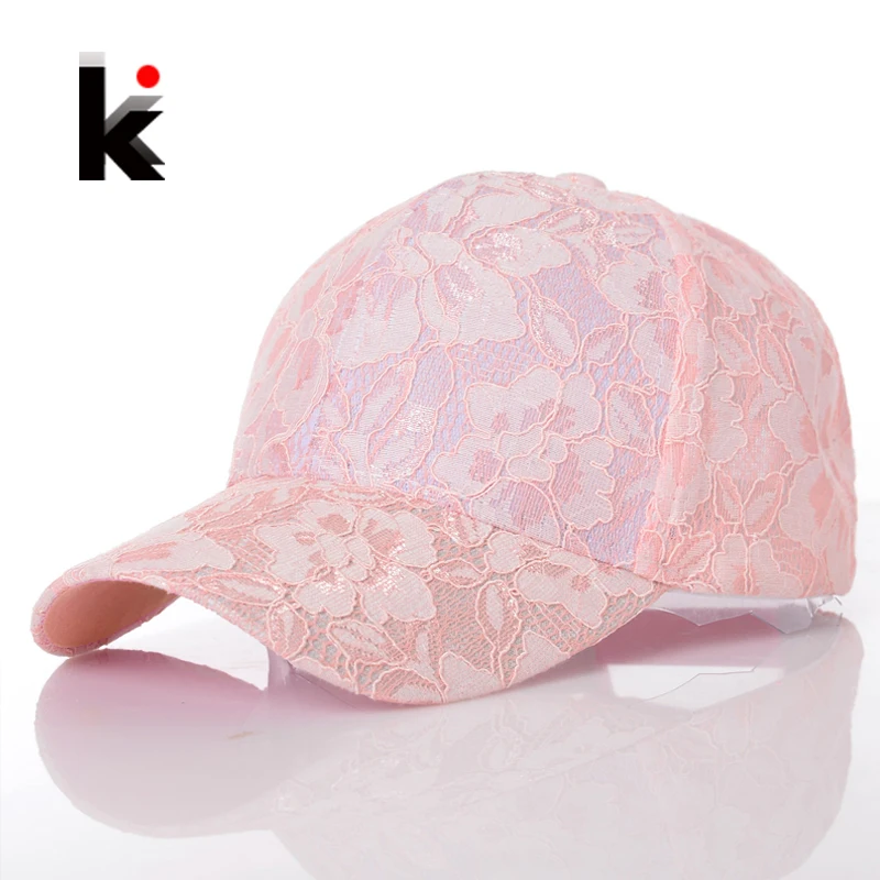 Womens Baseball Caps Lace Sun Hats Breathable Mesh Hat Gorras Summer