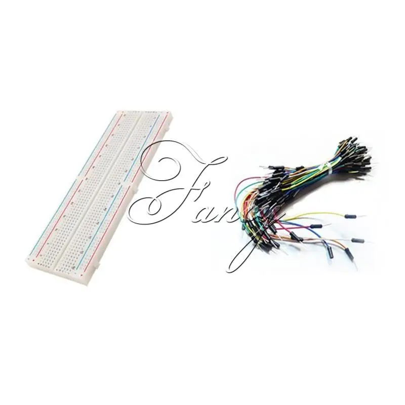 MB102 Breadboard With Jumper Wires 830 Tie-Point Solderless Breadboard ...