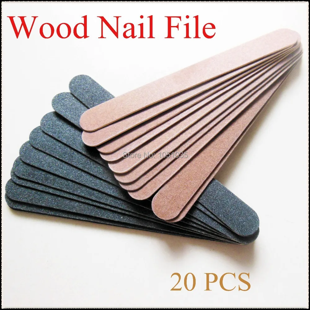 2 Colours Wood Nail File Nail Emery Board Nail Tools 20 Pcslot Free Shipping In Nail Files