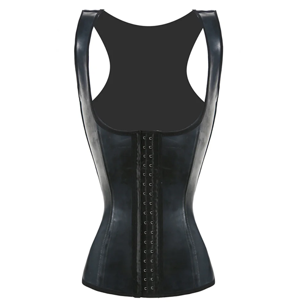 Buy Black Shinny Latex Corsets Vest Hot Body Shaper
