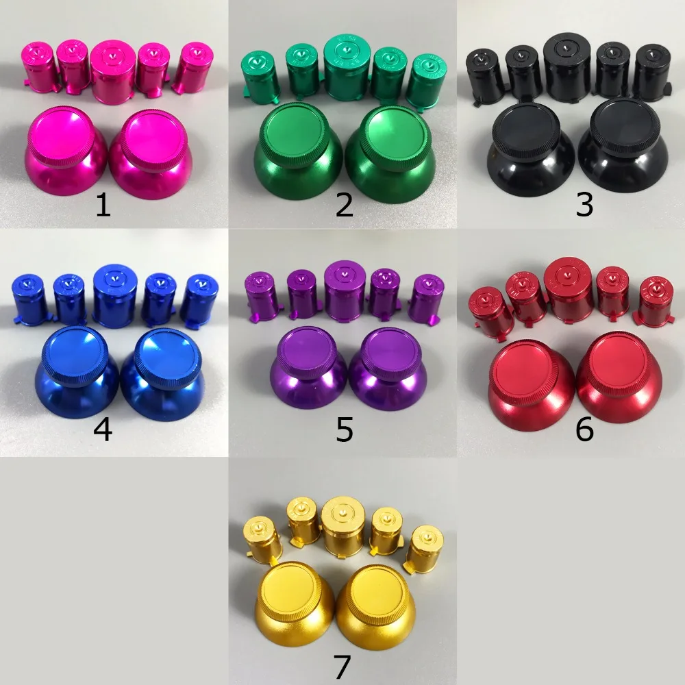 2 set 7 color Metal Controller and Bullet ABXY & Guide Buttons for Xbox ...