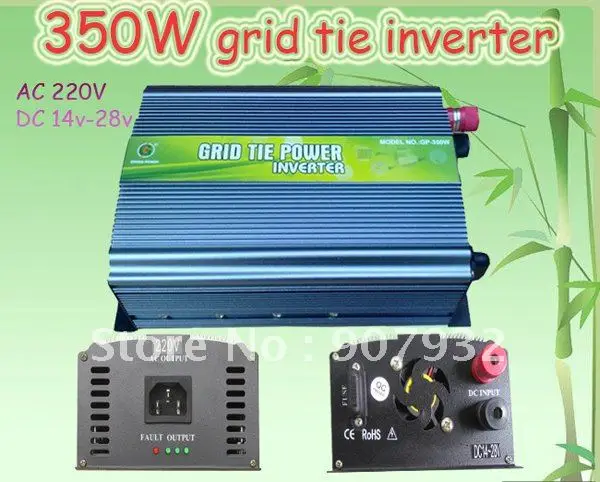 350W Grid Tie Inverter 14V 28V DC, 220V AC(350 watt, High Efficiency ...