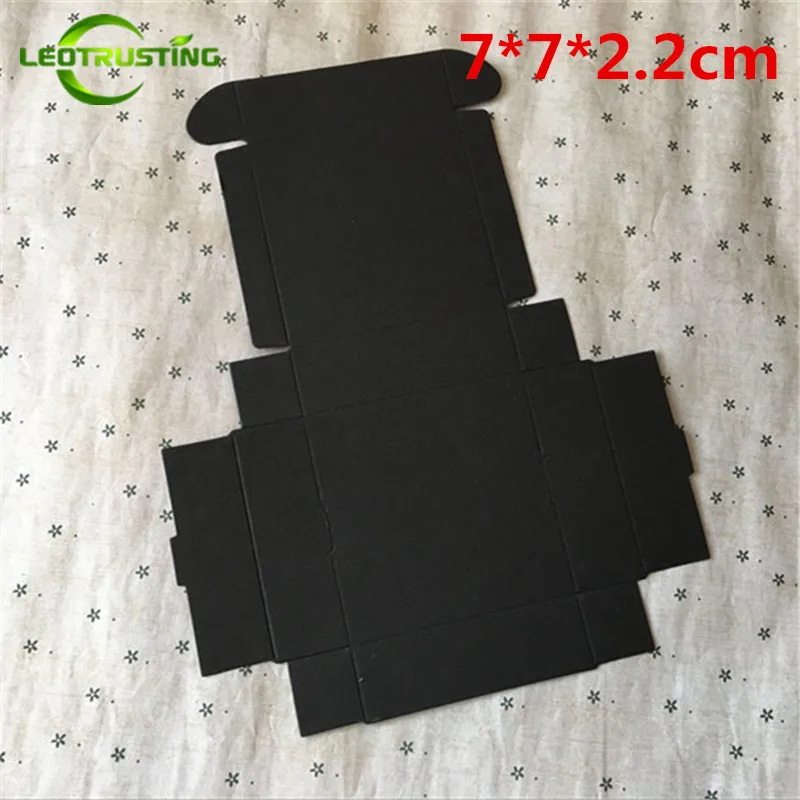 Leotrusting 50pcs 7*7*2.2cm Small Blank Black Paper Box Black Cardboard ...