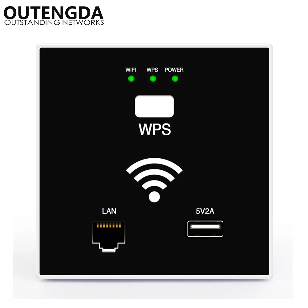 300mbps In Wall Wifi Router Access Point Wireless Socket Ap For Hotel ...
