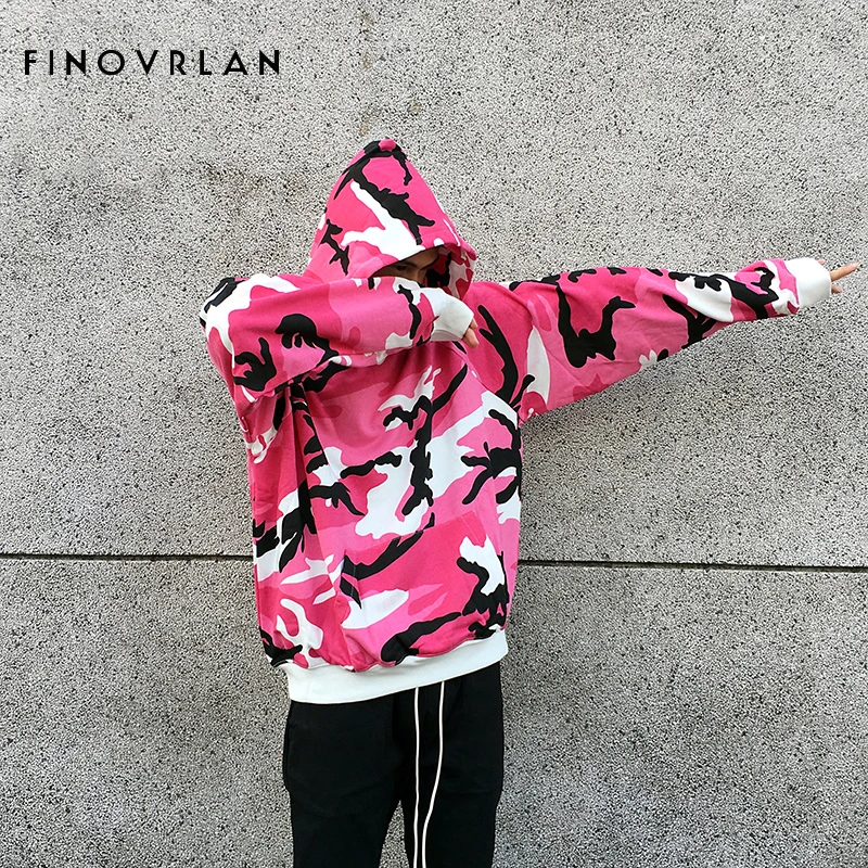 HZIJUE 2017 red HIP HOP camouflage hoodie men fashion sweatshirts brand ...