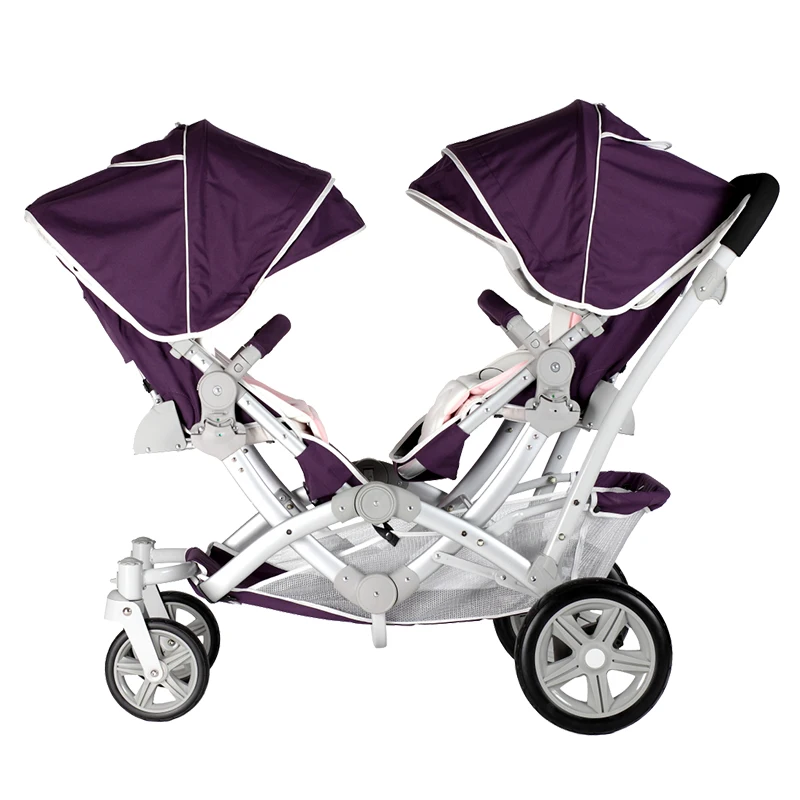 Double Seat Cart Twin Baby Trolley Can Sit and Lie baby stroller light ...